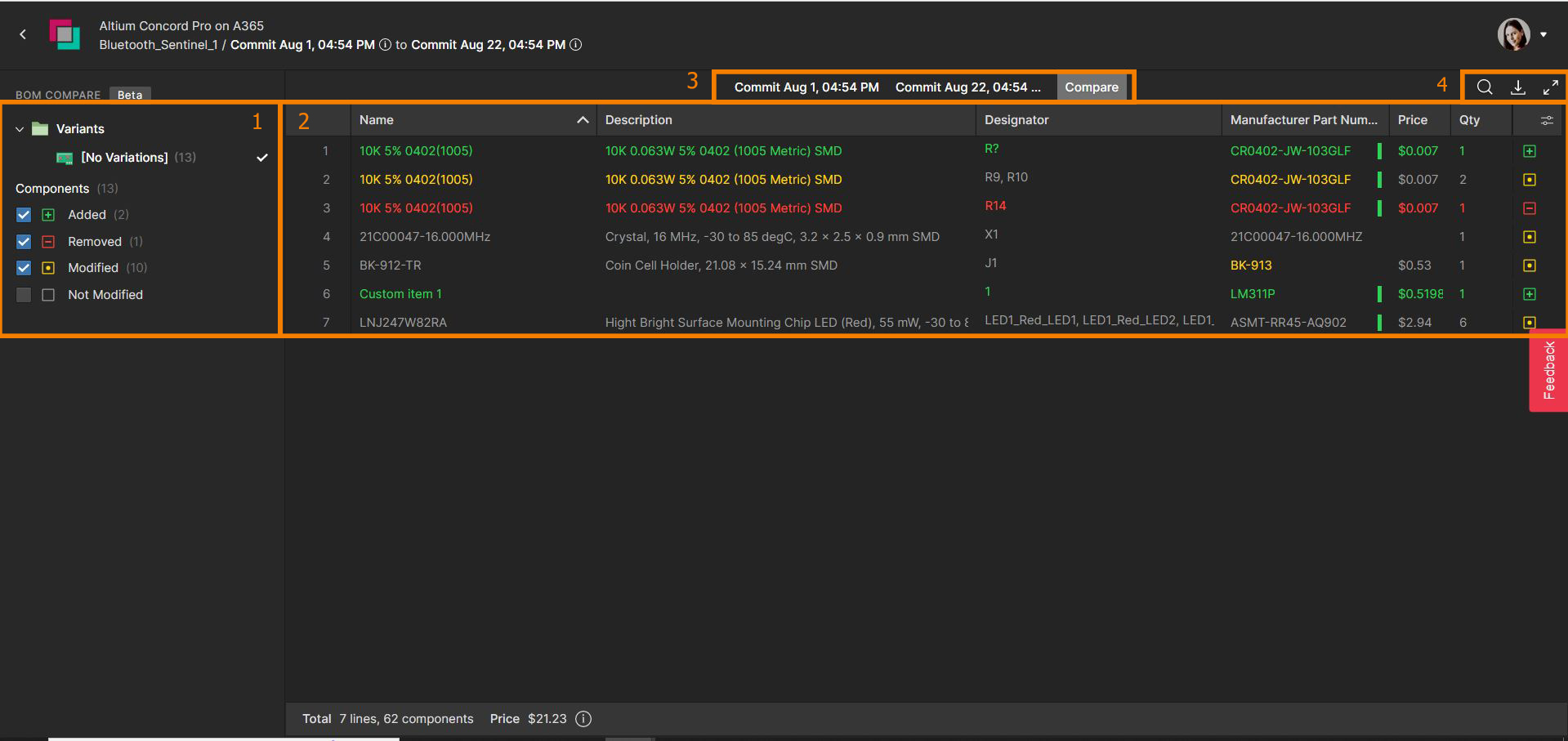 BOM Compare | Version Control | Video Tutorials | Learn Altium 365